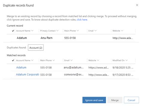 Use Microsoft Dataverse To Detect Duplicate Records And Merge Power