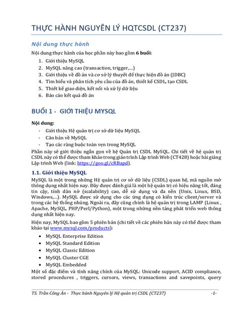 Thuc Hanh Dbms Ct237 Part1of3 Pdf