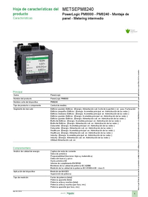 Powerlogic Pm8000 Series Metsepm8240 Pdf Pdf Frecuencia De Radio Energia Electrica