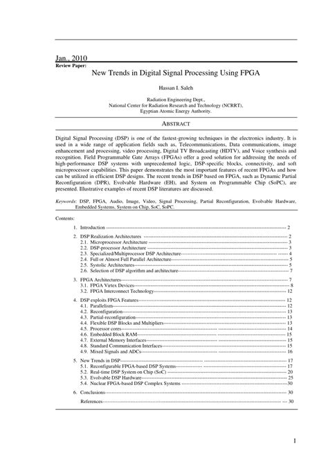 Pdf New Trends In Digital Signal Processing Using Fpga