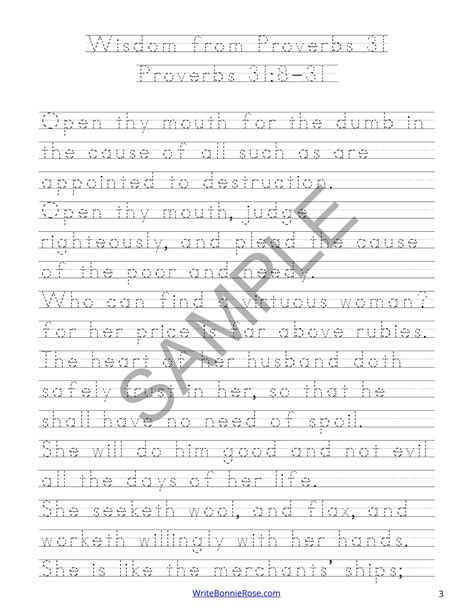 Copywork From Proverbs 31 Print Made By Teachers