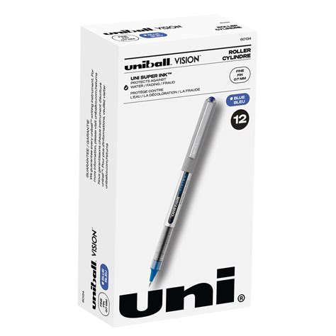 Uni Ball® Vision™ Rollerball Pens Fine Point 07 Mm Gray Barrel