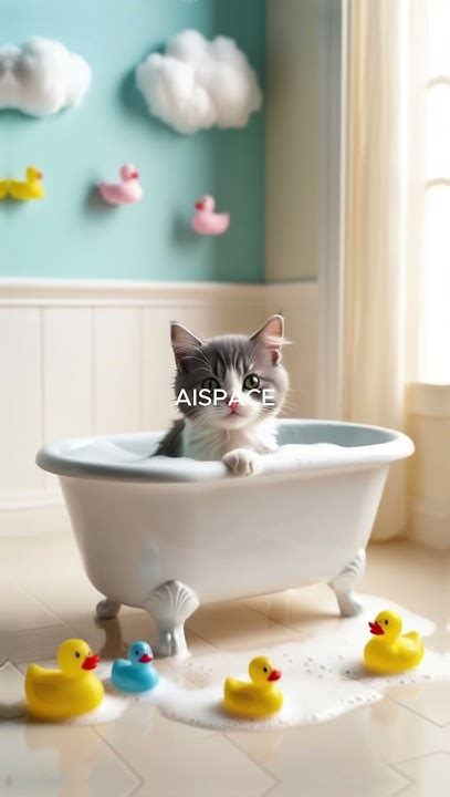 Its Bathing Time💦😅 Cute Adorable Kitty Bathing Time 🥰 Cat