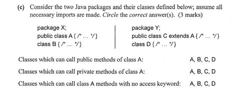 Solved C Consider The Two Java Packages And Their Classes Chegg