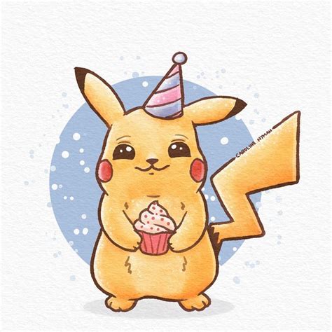 Party Pikachu Pokemon Birthday Card Happy Birthday Pokemon Pikachu