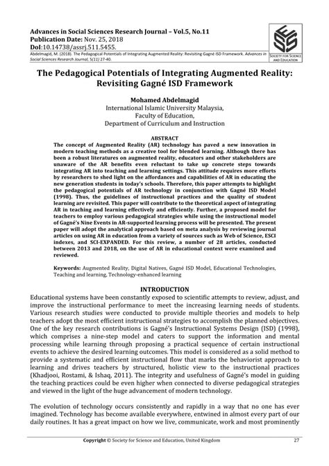 Pdf The Pedagogical Potentials Of Integrating Augmented Reality