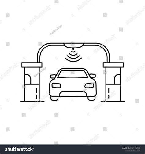Thin Line Freeway Toll Checkpoint Gate Stock Vector Royalty Free 2207572995 Shutterstock