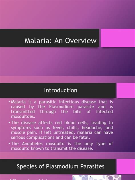 A Comprehensive Overview Of Malaria Transmission Species