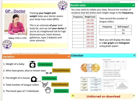 Ks3 Discontinuous And Continuous Variation Year 9 Teaching Resources