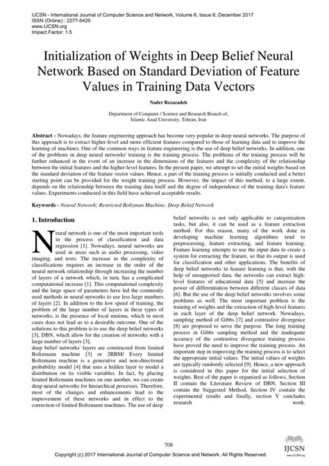 pdf initialize of deep belief neural network based on standard