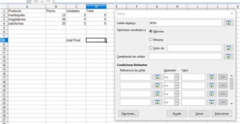 Libreoffice Calc Solver Aplicaciones De Libre Uso
