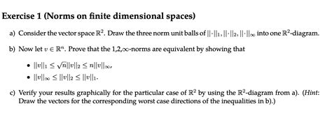 Solved Exercise 1 Norms On Finite Dimensional Spaces A