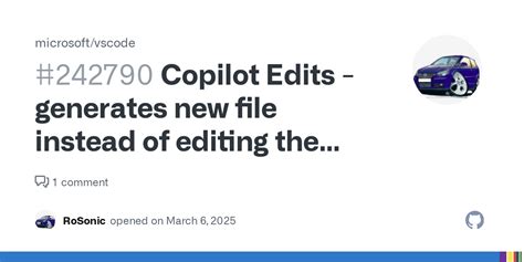 Copilot Edits Generates New File Instead Of Editing The Existing File