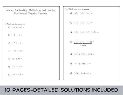 Adding Subtracting Multiplying And Dividing Integers Worksheet Pdf