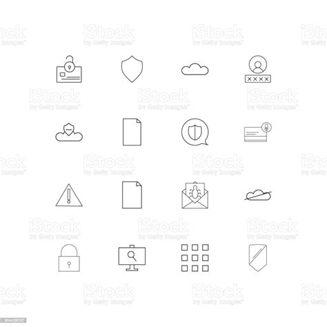 사이버 보안 선형 얇은 아이콘 설정합니다 간단한 벡터 아이콘 설명 0명에 대한 스톡 벡터 아트 및 기타 이미지 0명 네트워크 보안 디자인 Istock