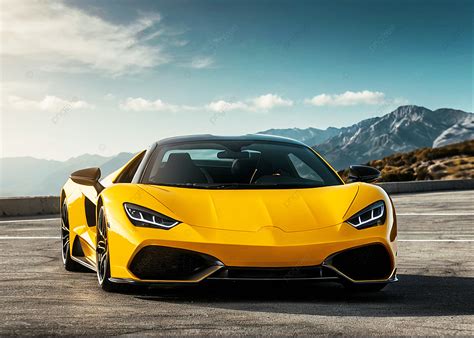 현대 노란색 스포츠카 현대 노란색 자동차 스포츠카 노란 차 배경 일러스트 및 사진 무료 다운로드 Pngtree