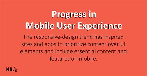 Progress In Mobile User Experience Nng