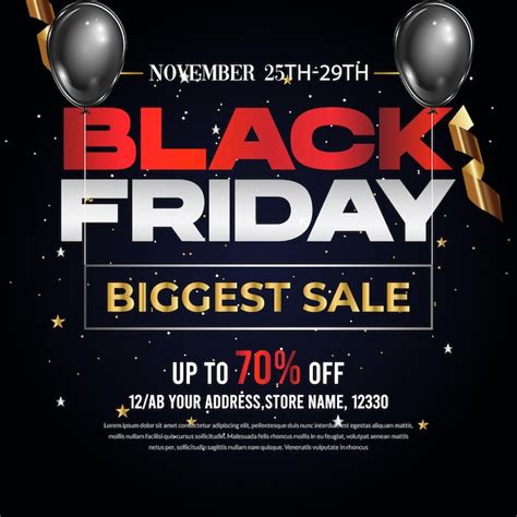 마케팅 캠페인을 위한 소셜 미디어 포스트 블랙 프라이데이 템플릿 디자인 프리미엄 벡터