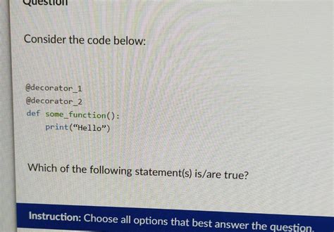 Consider The Code Below Decorator1 Qdecorator2