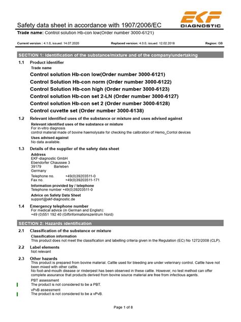 Msds Control Solution Hb Con 410 En Pdf