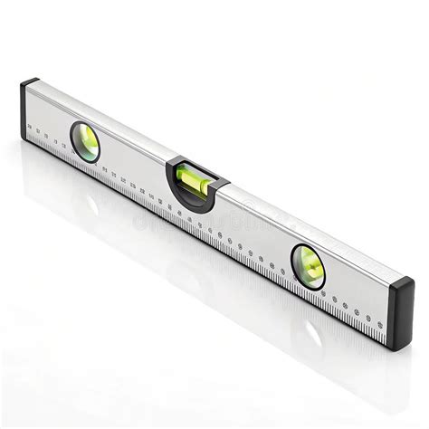 Level Tool With Bubble And Measuring Scales On White Background Stock