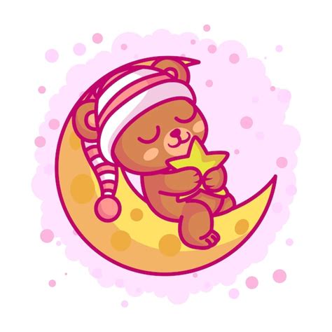 아이들을 위한 귀여운 아기 곰 만화 프리미엄 벡터