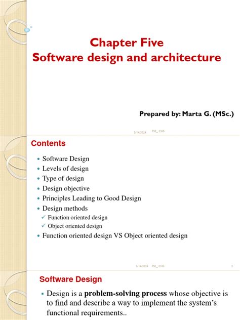 Comp 468 Lecture Slide Chapter 05 Software Design And Architecture Pdf Object Oriented