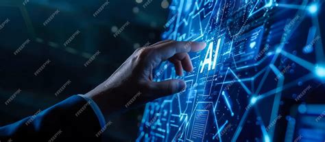 A Hand Of Businessman Points At The Ai Digital Data Structure Generative Ai Premium Ai