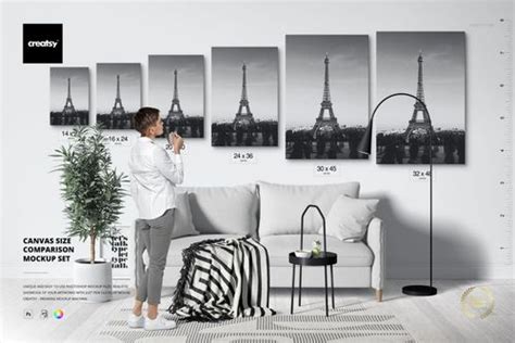 Canvas Print Size Comparison Mockup Set Creatsy®