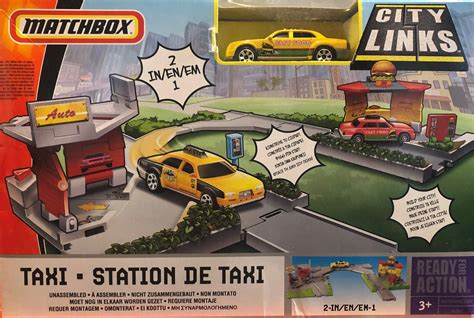New Matchbox 2008 City Links Taxi Station N6067 Build Your City Playset