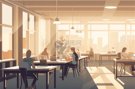肃静的自习室插画图片下载 正版图片600133564 摄图网