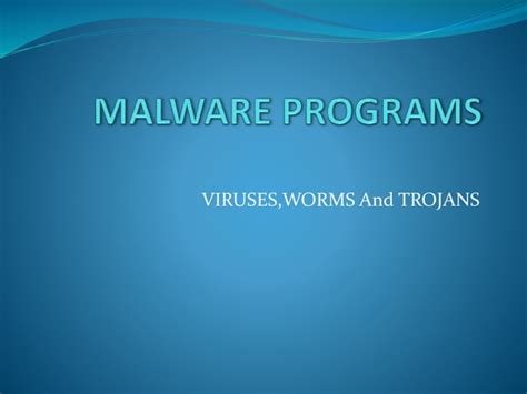 Malware Programs Pptx Antivirus Software Computer Software And Applications