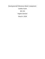 ECE Week Assignment Docx Developmental Milestones Week Assignment Candice Guest ECE