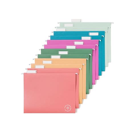 U Brands U Eco Hanging File Folders Letter Size Assorted Colors 12