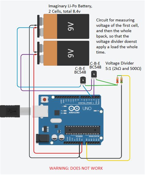 Arduino Why Doesnt This Battery Voltage Measurement Circuit Work