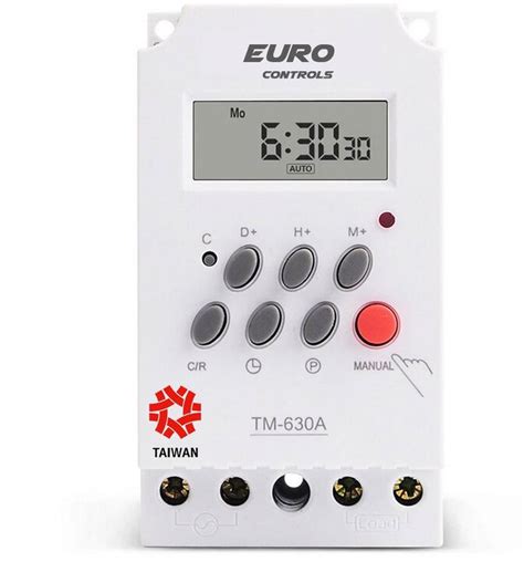 Euro Controls Tm630a 30 Amps Digital Programmable Timer Heavy Duty Din Mount Diy