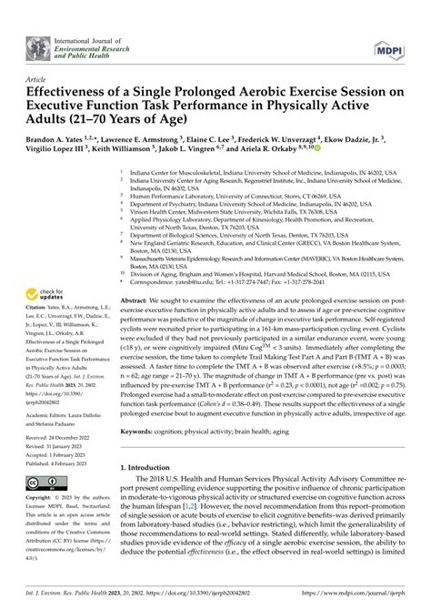 Pdf Effectiveness Of A Single Prolonged Aerobic Exercise Session On