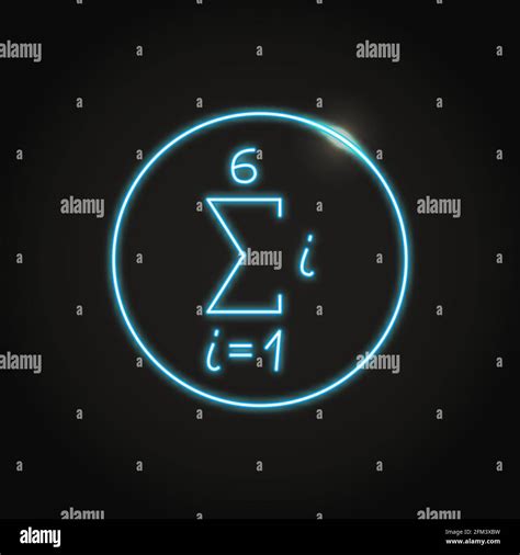 Neon Math Sequence Icon In Line Style Example Of Mathematics
