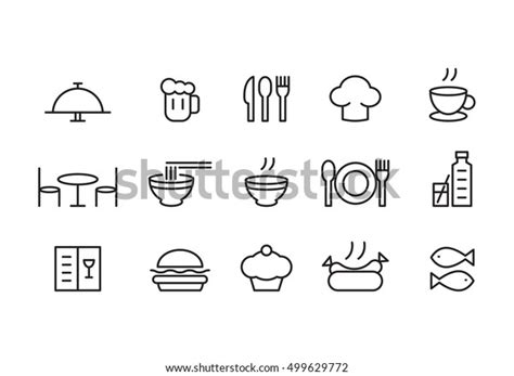 식품 아이콘 세트 벡터 스톡 벡터로열티 프리 499629772