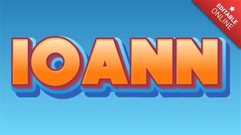 Ioann Orange Blue Video Game 3d Text Effect Generator