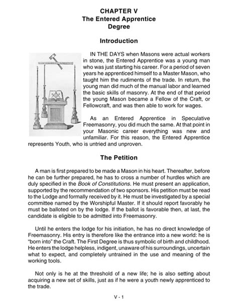CHAPTER V The Entered Apprentice Degree