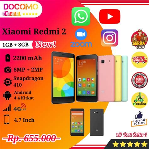 Jual CUCI GUDANG PROMO HP Handphone Xiomi Xiaomi Redmi 2 Android 4G Murah Second Seken Bekas COD