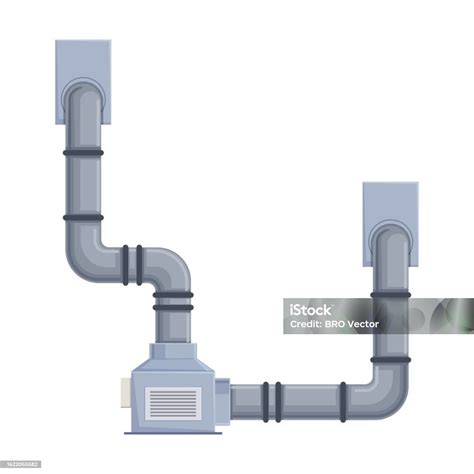 Ventilation Pipe Vector Vent Metal Air Ducts Tube For Factories Air