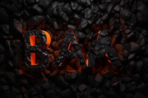 Premium Photo Black Lava D Font Style Effect Mockup