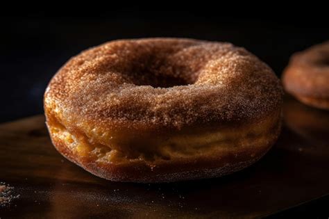 Premium Ai Image A Sugar Covered Donut On A Table