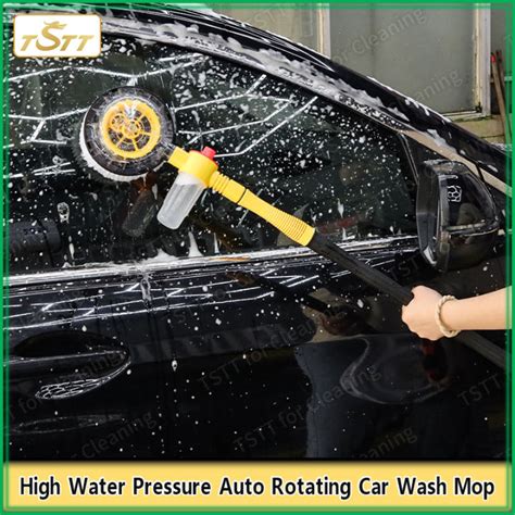 ล้างรถซับโฟมแรงดันสูงรถทำความสะอาดแปรงล้างรถอัตโนมัติหมุนทำความสะอาดซับด้ามยาว Chenille ไม้กวาด