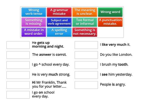 Writing Correction Symbols 2 Match Up