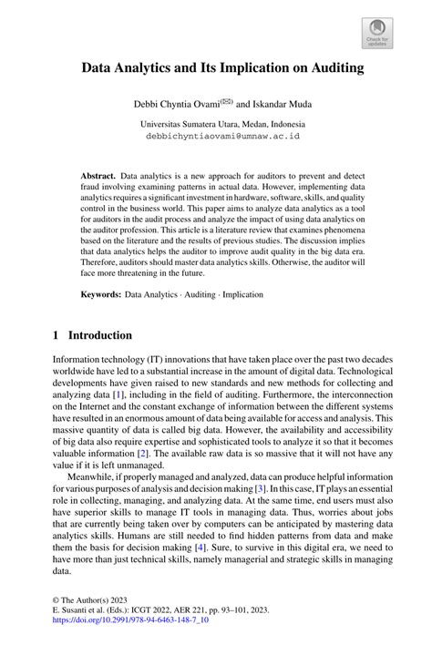 Pdf Data Analytics And Its Implication On Auditing