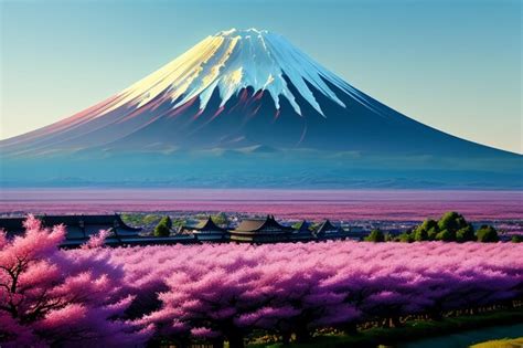 Símbolo Nacional Do Japão Ponto Turístico Monte Fuji Ponto De