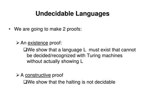 Ppt Undecidable Languages Chapter 4 2 Powerpoint Presentation Free Download Id 2101423
